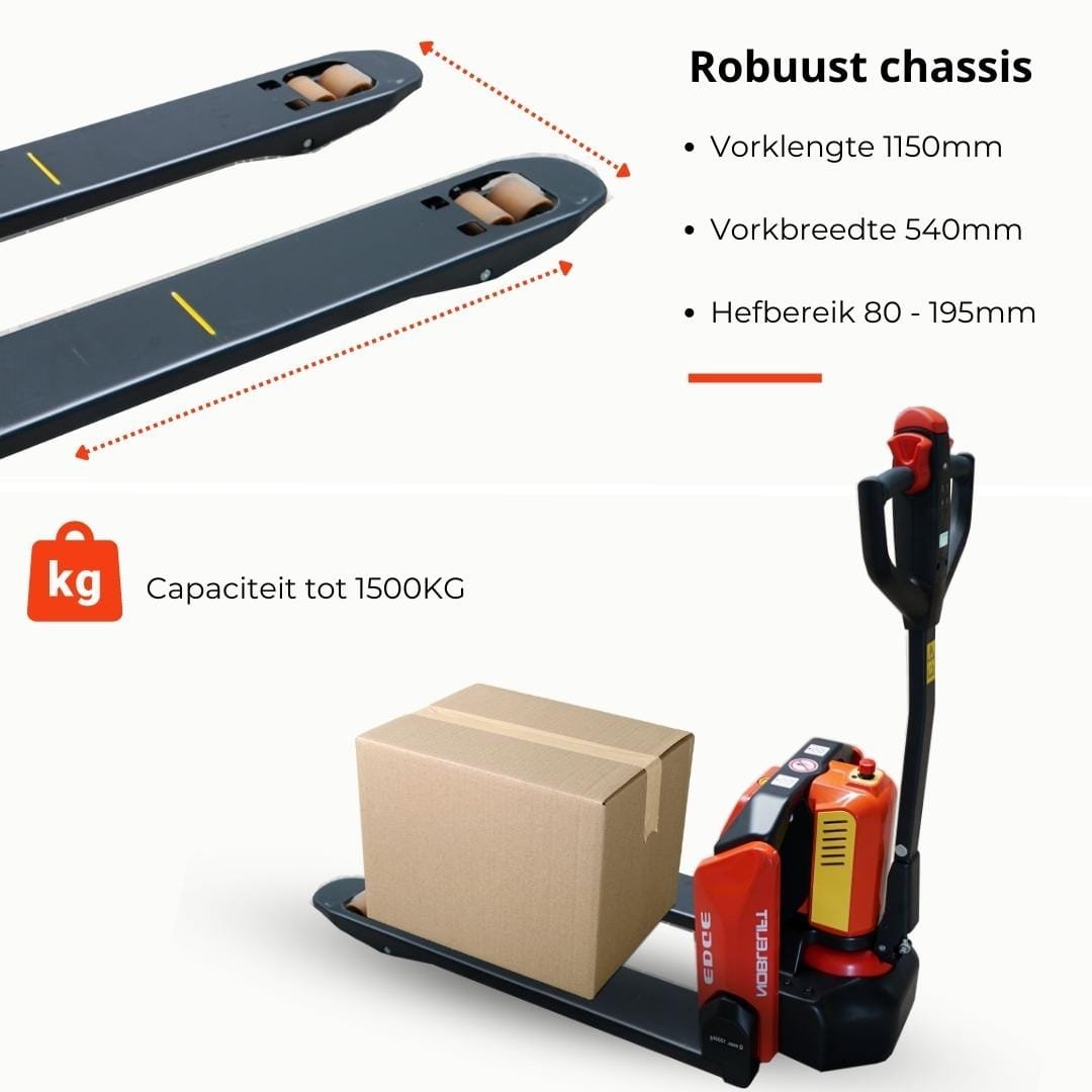 Palletwagen elektrische Noblelift EDGE PTE15N LI-ION, 1500kg PRO nieuw ...