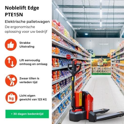 Palletwagen elektrische Noblelift EDGE PTE15N LI-ION, 1500kg PRO nieuw ...